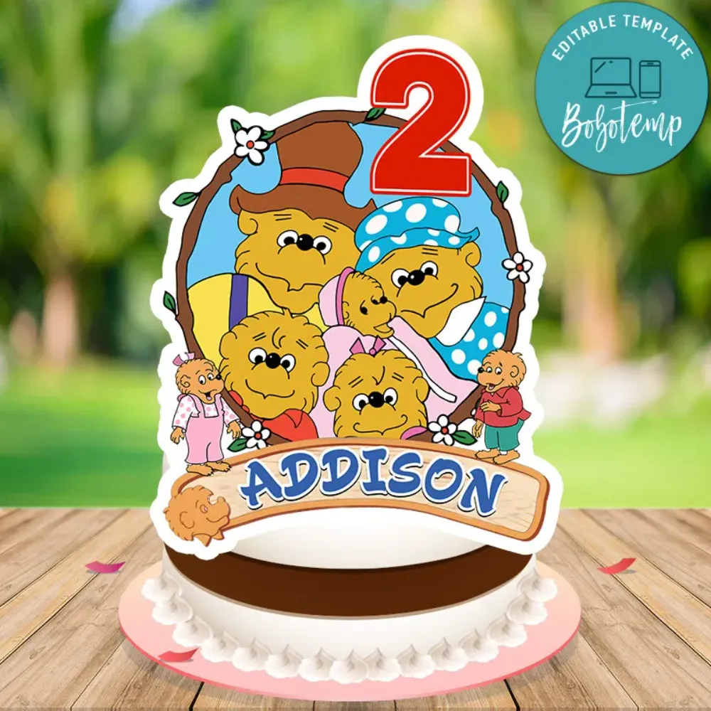 Berenstain Bears Birthday Cake Topper Template Printable | Bobotemp