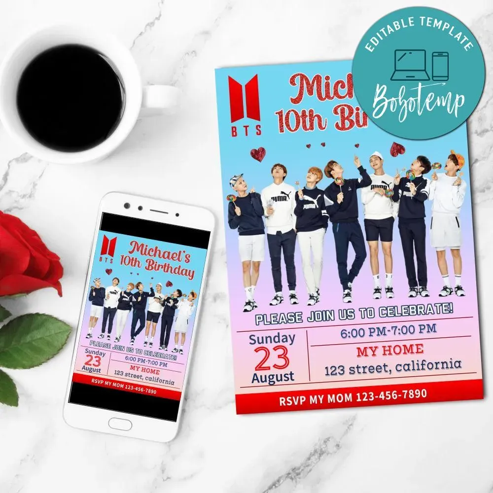 BTS Flyer Customizable Template DIY | Bobotemp