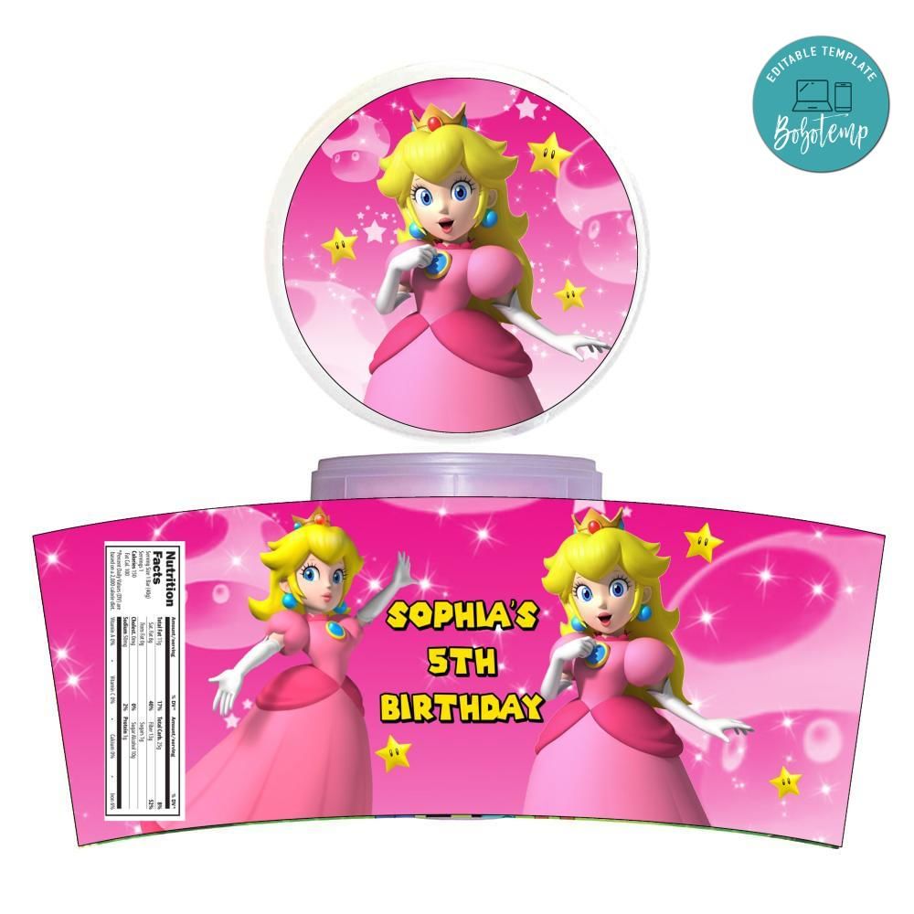 Princess Peach Cotton Candy Label Template | Bobotemp