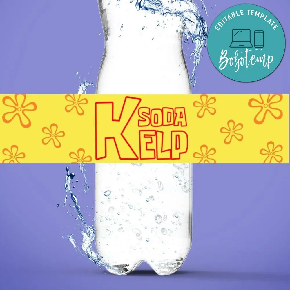 Kelp Soda Bottle Label Template | Bobotemp