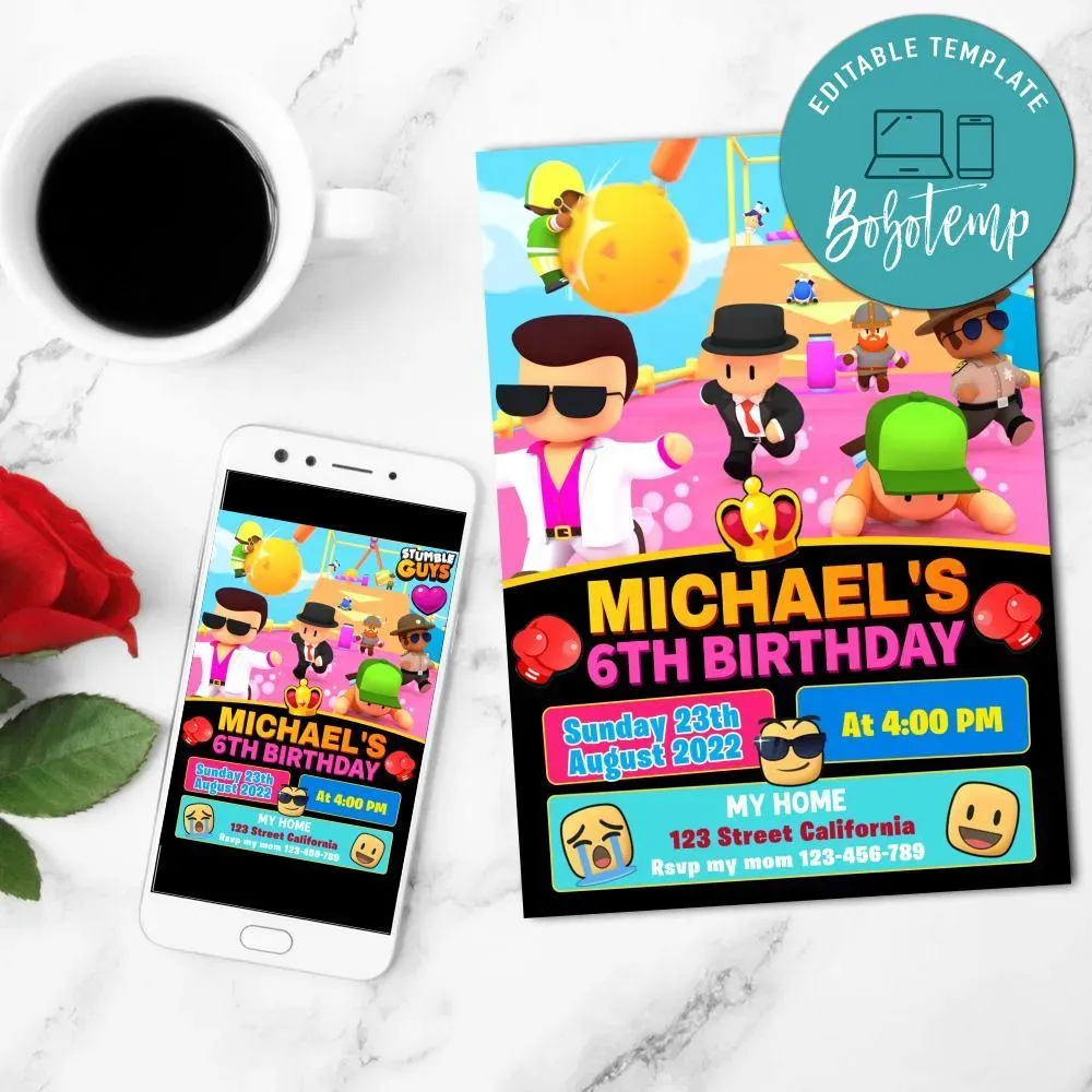 Stumble Guys Flyer Customizable Template DIY | Bobotemp