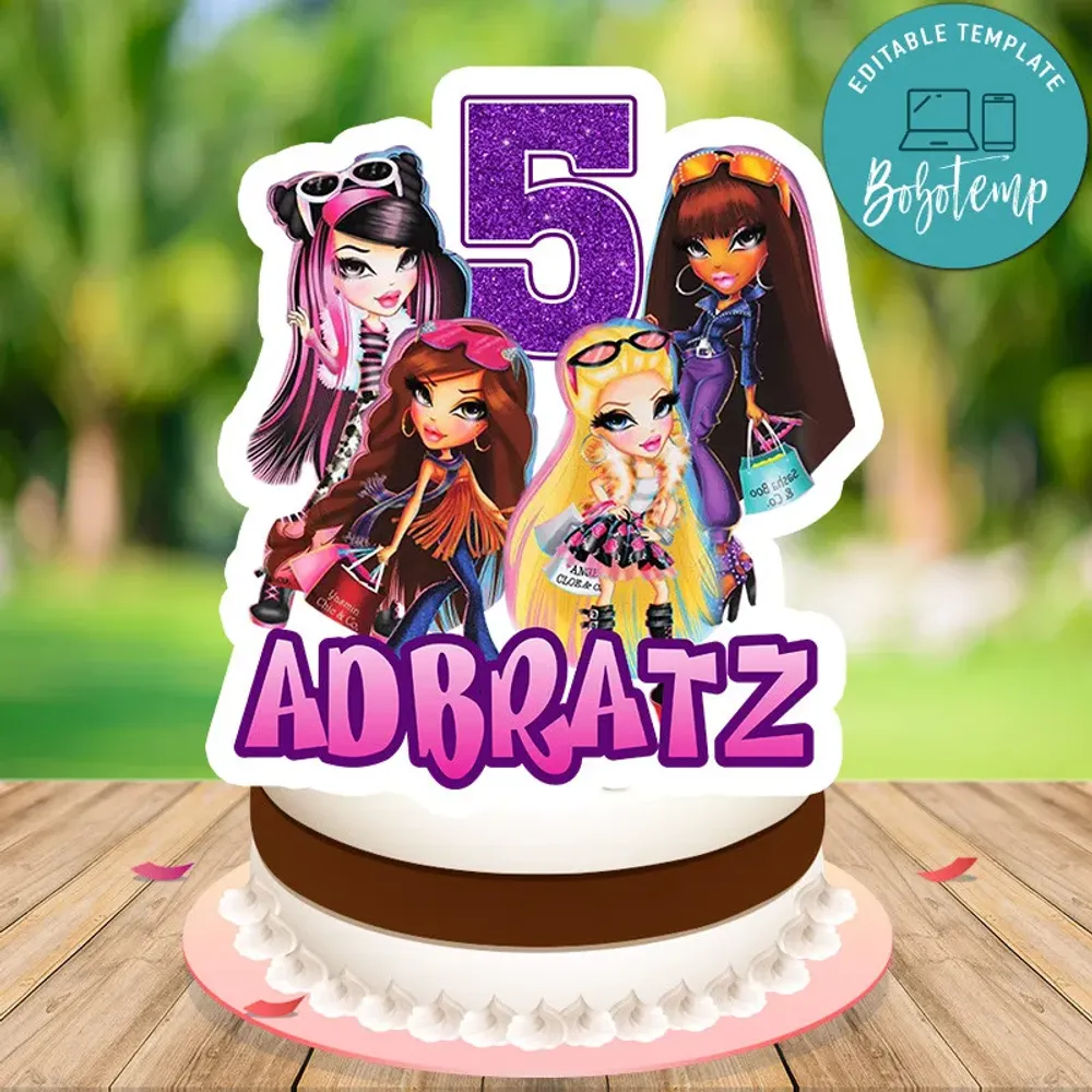 Bratz Birthday Cake Topper Template Printable | Bobotemp