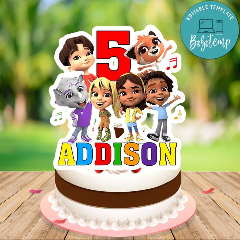 Tunies Birthday Cake Topper Template Printable | Bobotemp