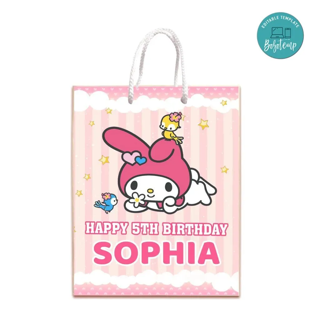My Melody Gift Bag Label Template Printable DIY | Bobotemp
