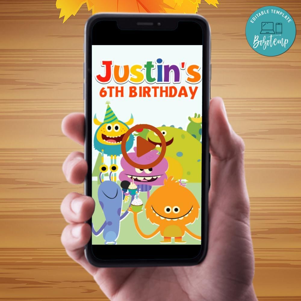 Super simple song Video Invitation Digital Template DIY | Bobotemp