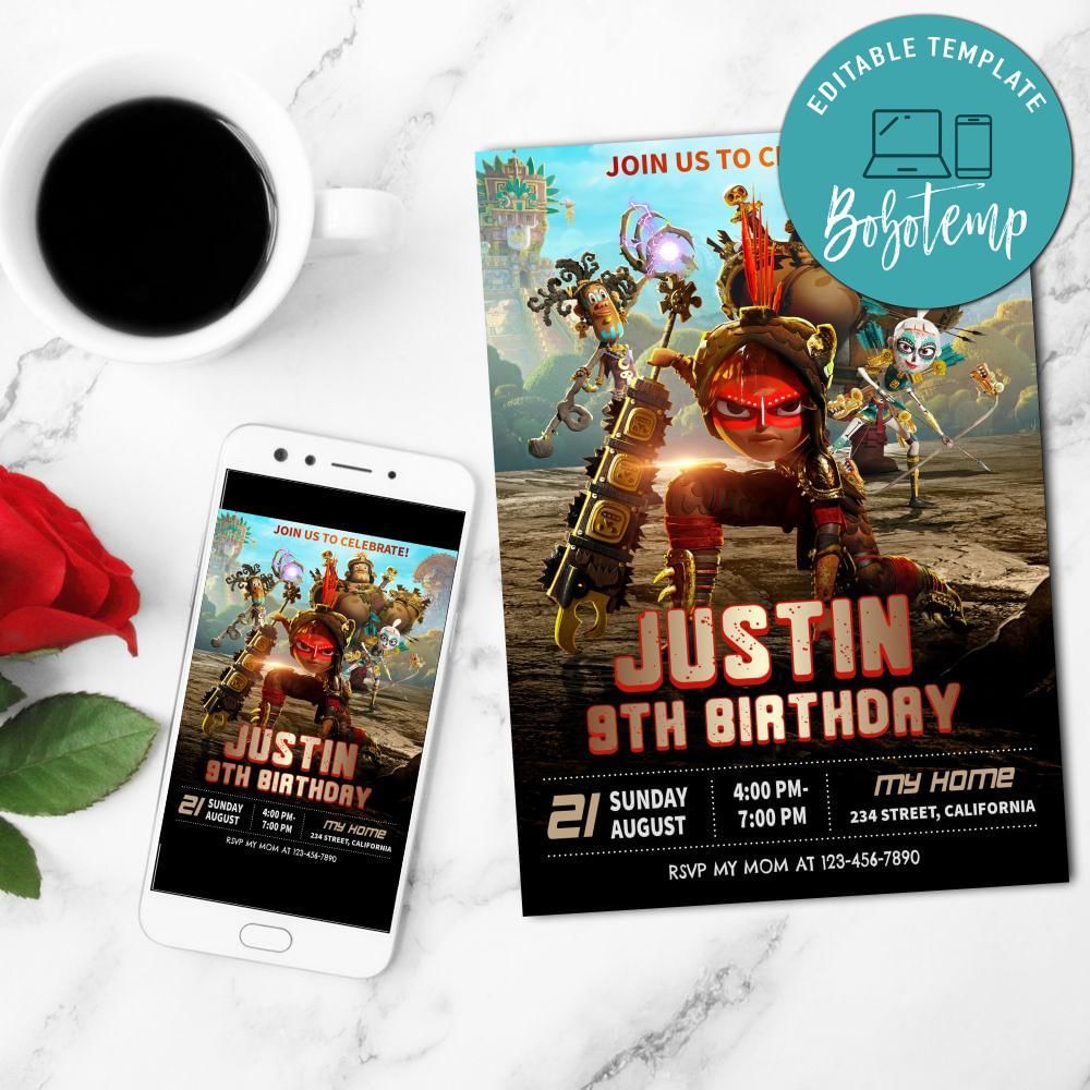 Maya and the three Invitation Customizable Template DIY | Bobotemp