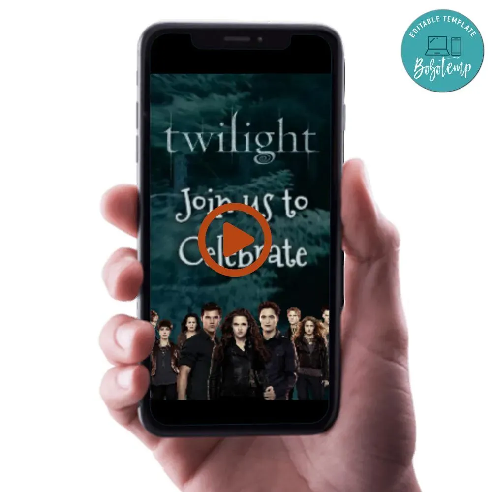 Twilight Video Invitation Digital Template DIY | Bobotemp