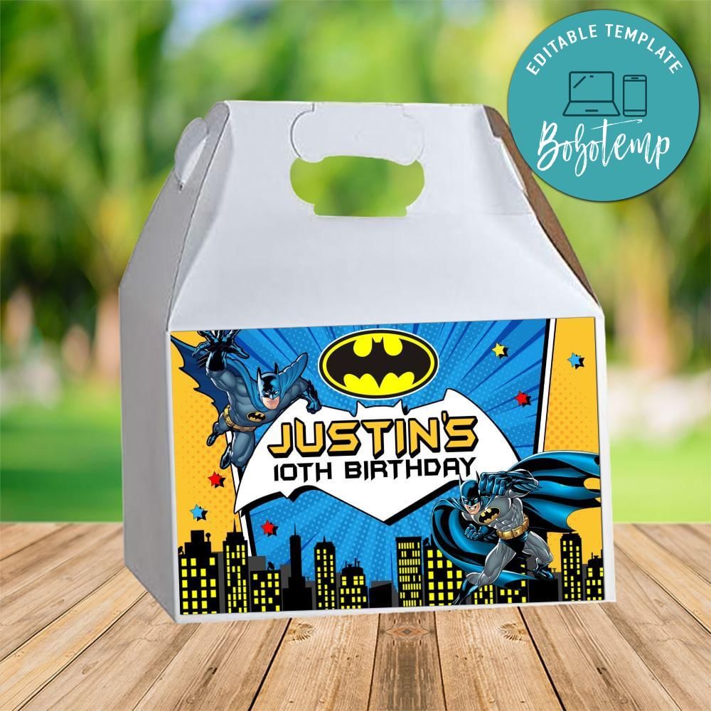 Batman Gable Box Digital File Printable DIY | Bobotemp