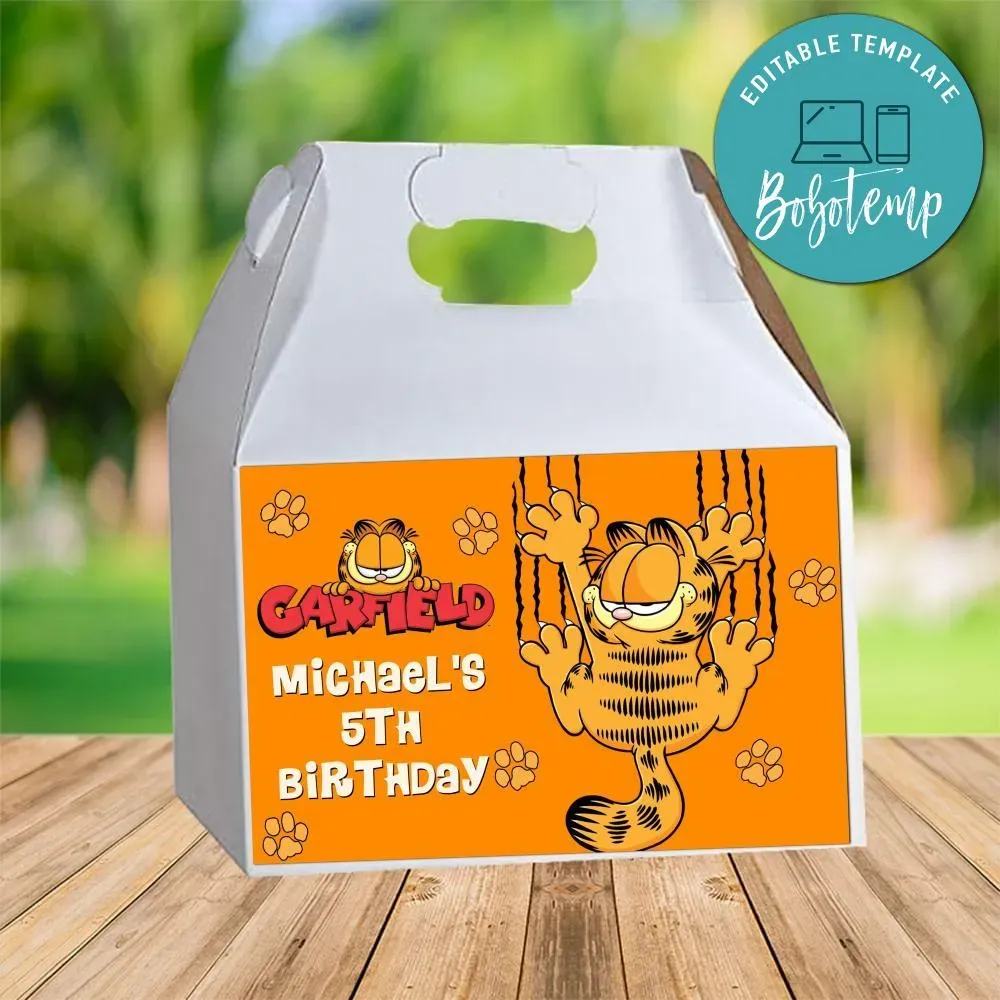 Garfield Gable Box Digital File Printable DIY | Bobotemp