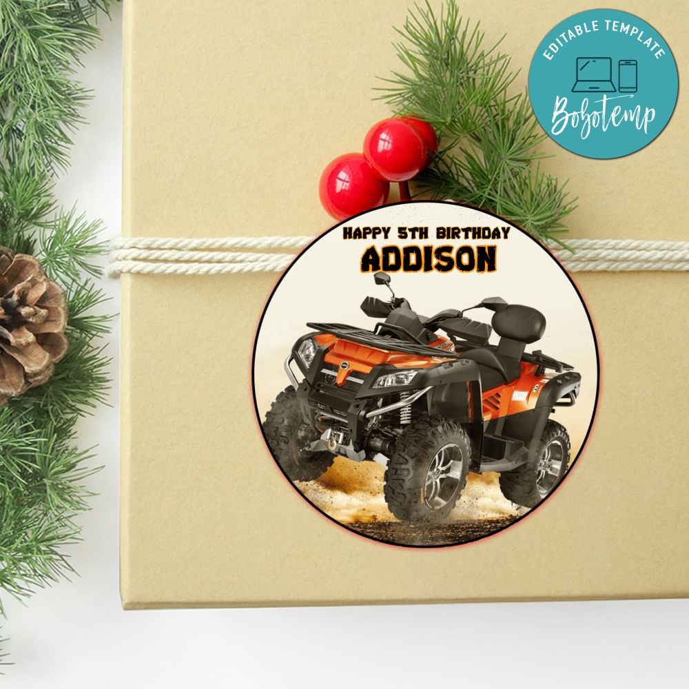 Four Wheeler Circle Sticker Template Customizable DIY | Bobotemp