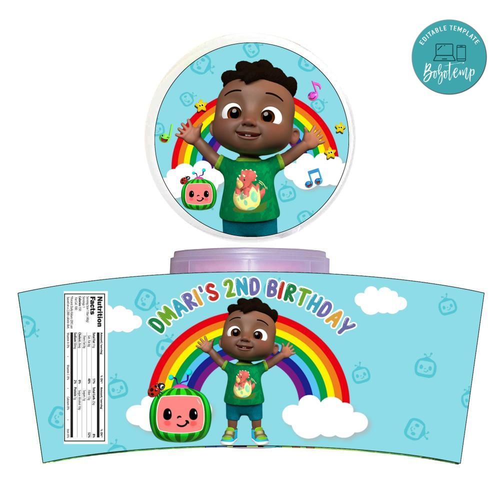 Cocomelon Cody Cotton Candy Label Template | Bobotemp