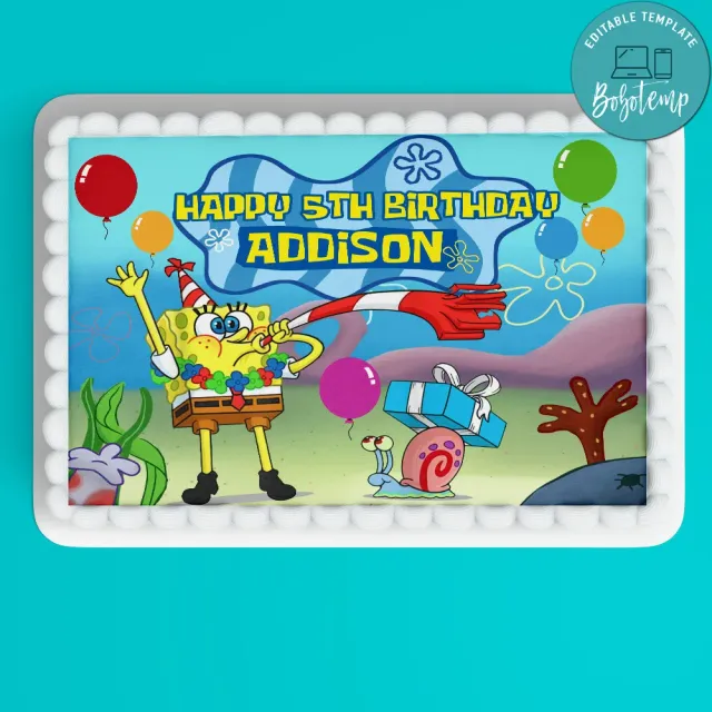 spongebob cake topper printable