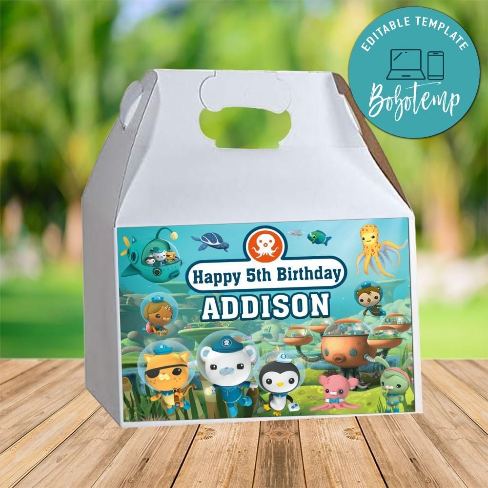 Octonauts Gable Box Digital File Printable DIY | Bobotemp
