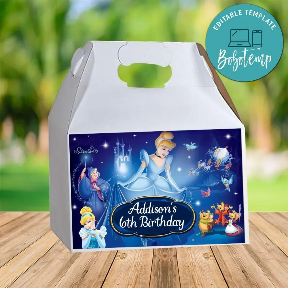 Cinderella Gable Box Digital File Printable DIY | Bobotemp