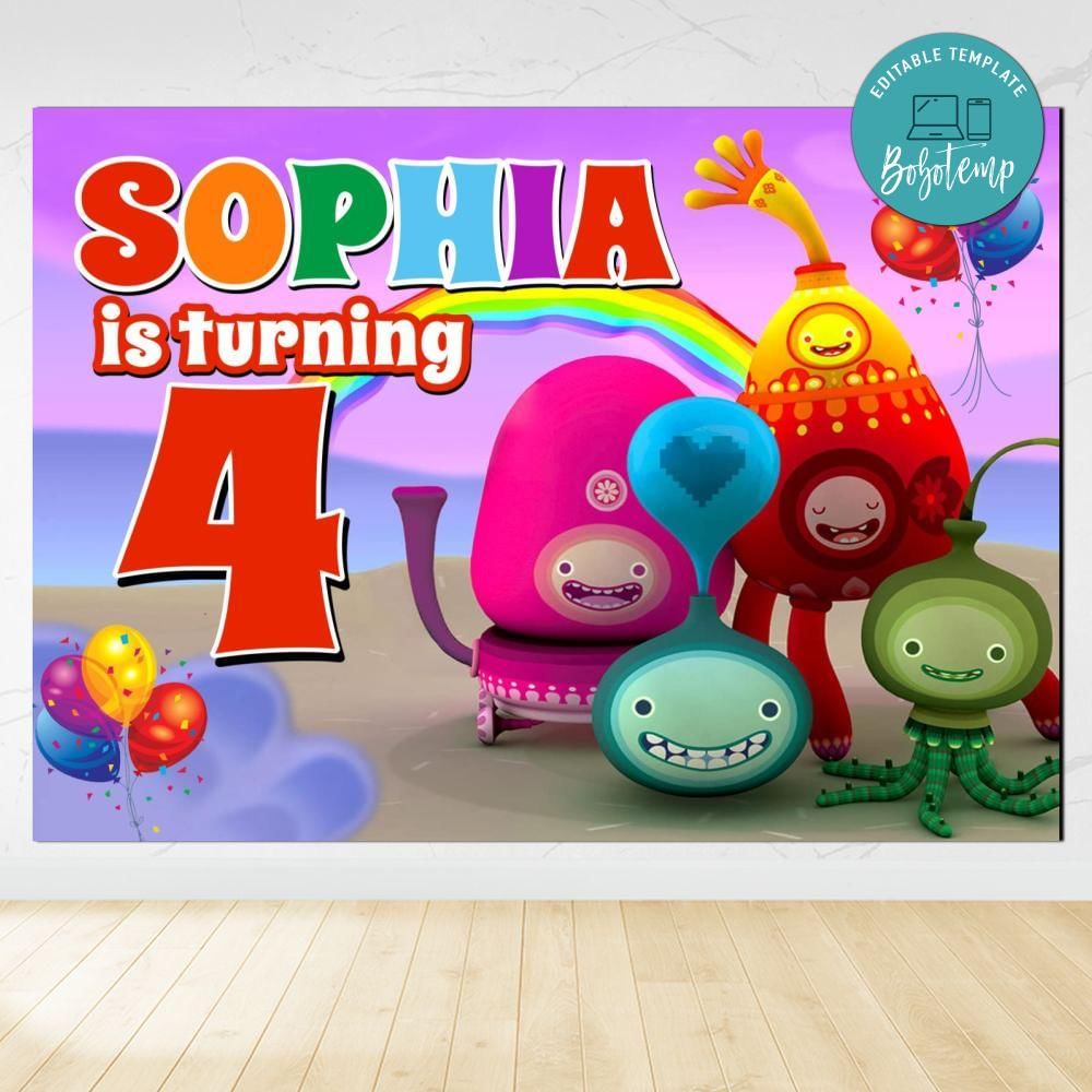 Buddi Birthday Backdrop Digital File Template | Bobotemp