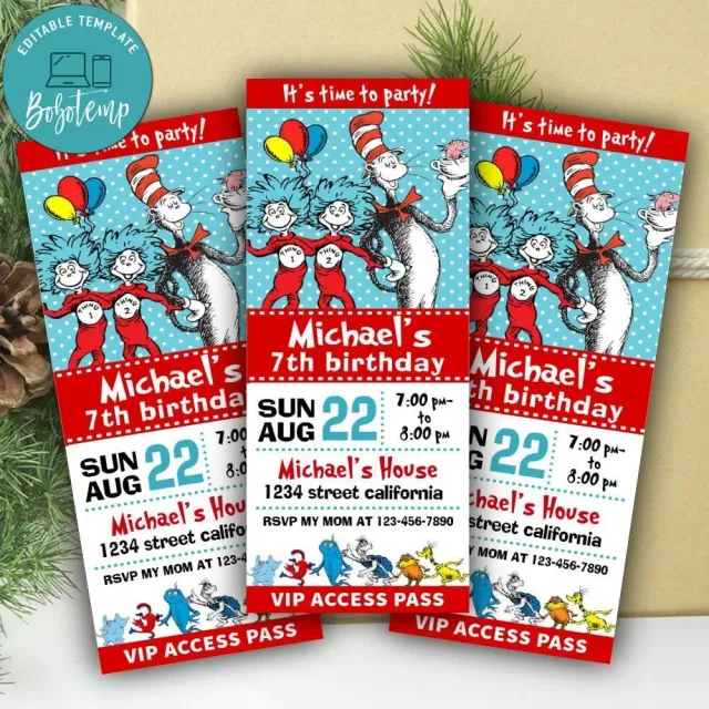 Dr Seuss Birthday Invitations Templates Dr. Seuss Birthday Party To Be
