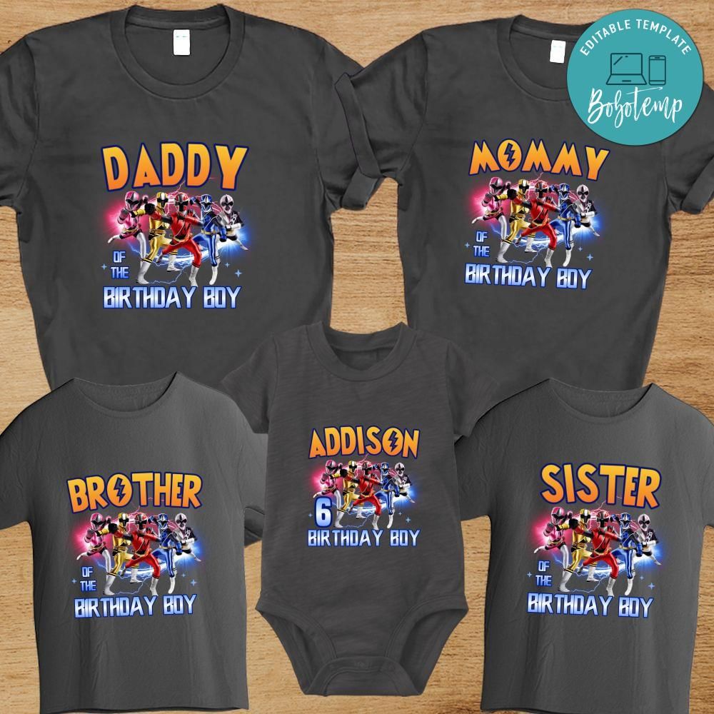 Power ranger ninja Family Birthday PNG file template | Bobotemp