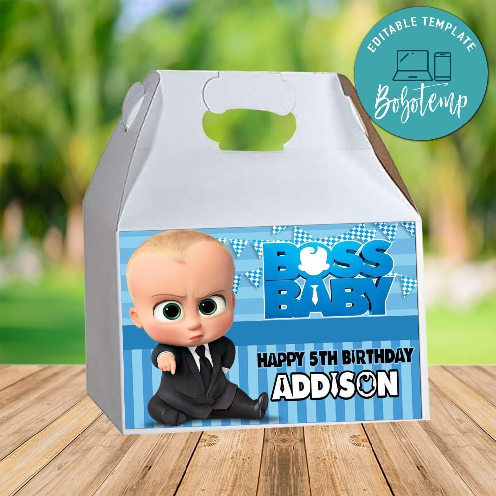Boss Baby Gable Box Digital File Printable DIY | Bobotemp