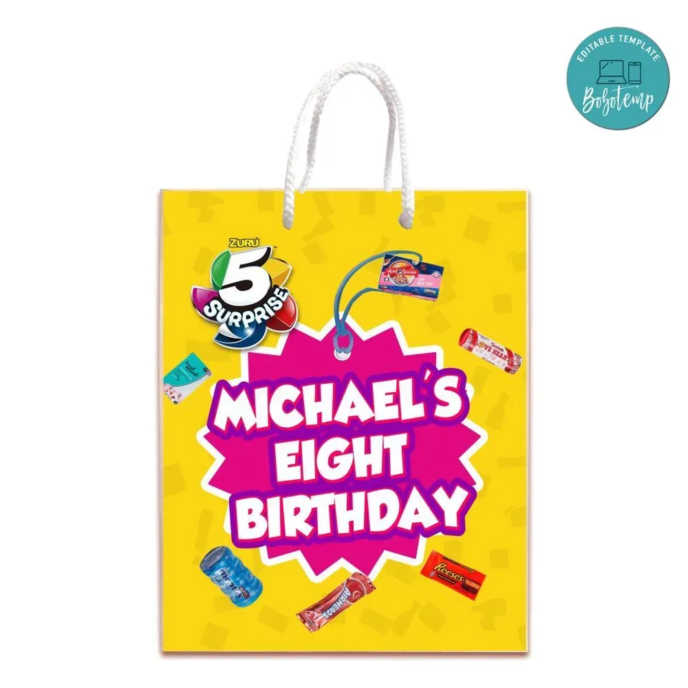 Surprise Mini Brands Gift Bag Label Template Printable DIY | Bobotemp