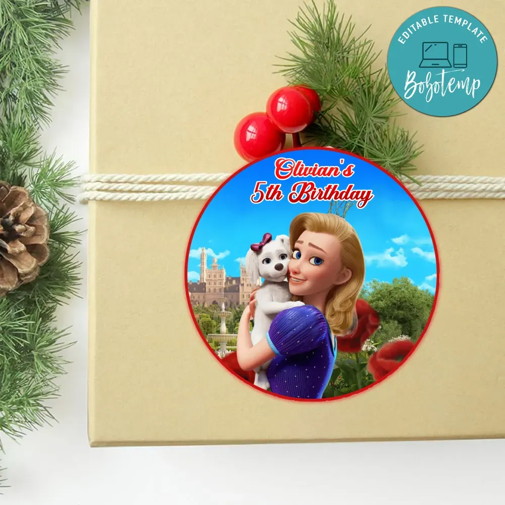 The Proud Princess Circle Sticker Template Customizable DIY | Bobotemp