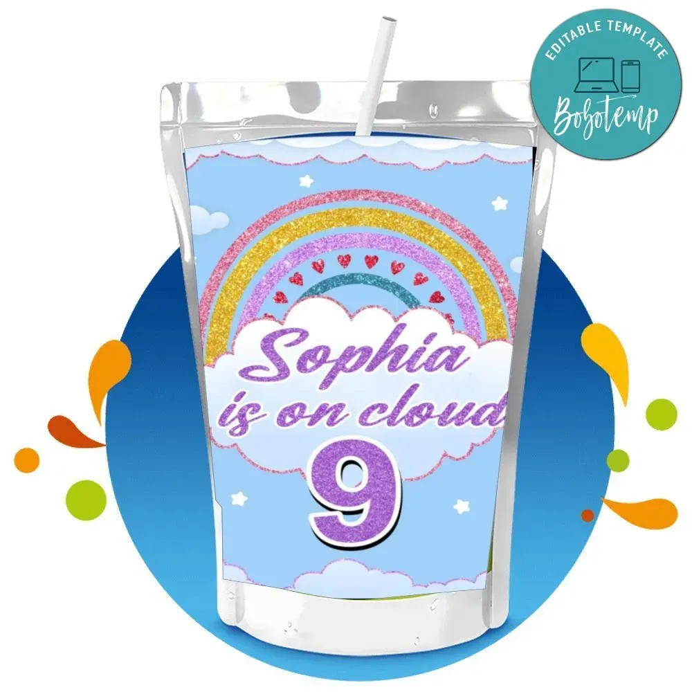 Cloud Nine Capri Sun Birthday Digital File Printable | Bobotemp