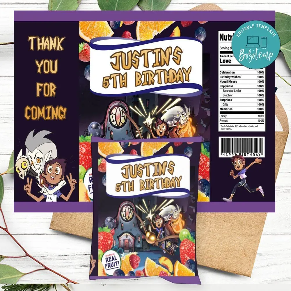 The Owl House Birthday Party Fruit Snack Bag Digital File | Bobotemp