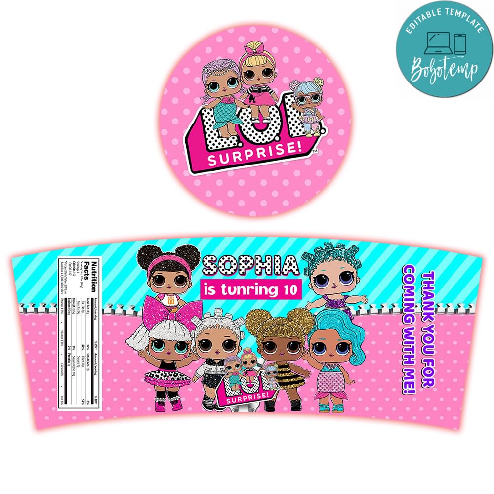 LOL dolls Cotton candy Label Template | Bobotemp