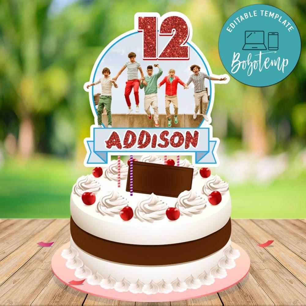 One Direction Birthday Cake Topper Template Printable | Bobotemp