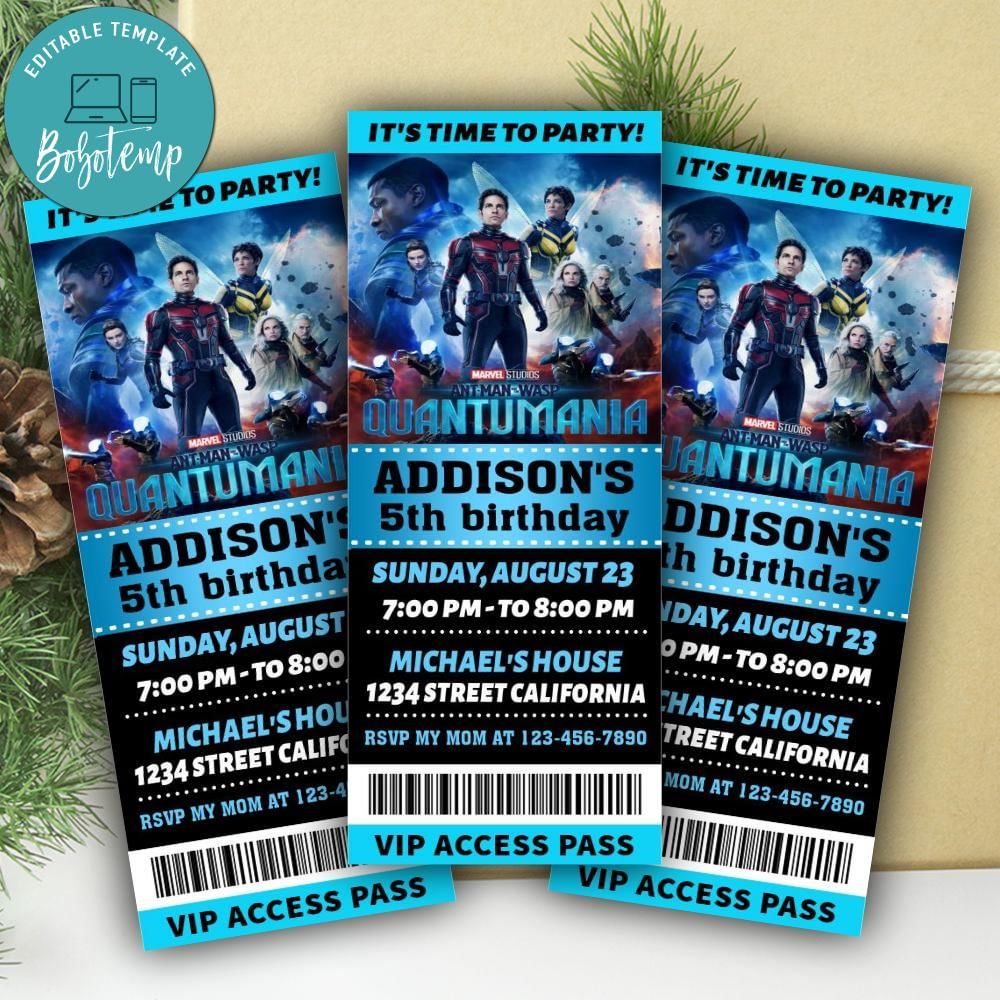 Ant Man And The Wasp Quantumania Ticket Invitation Customizable ...