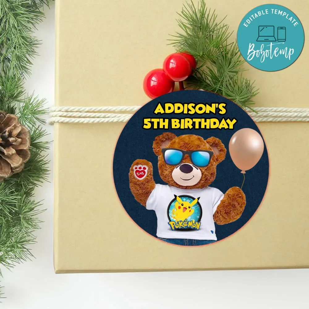 Build A Bear Circle Sticker Template Customizable DIY | Bobotemp
