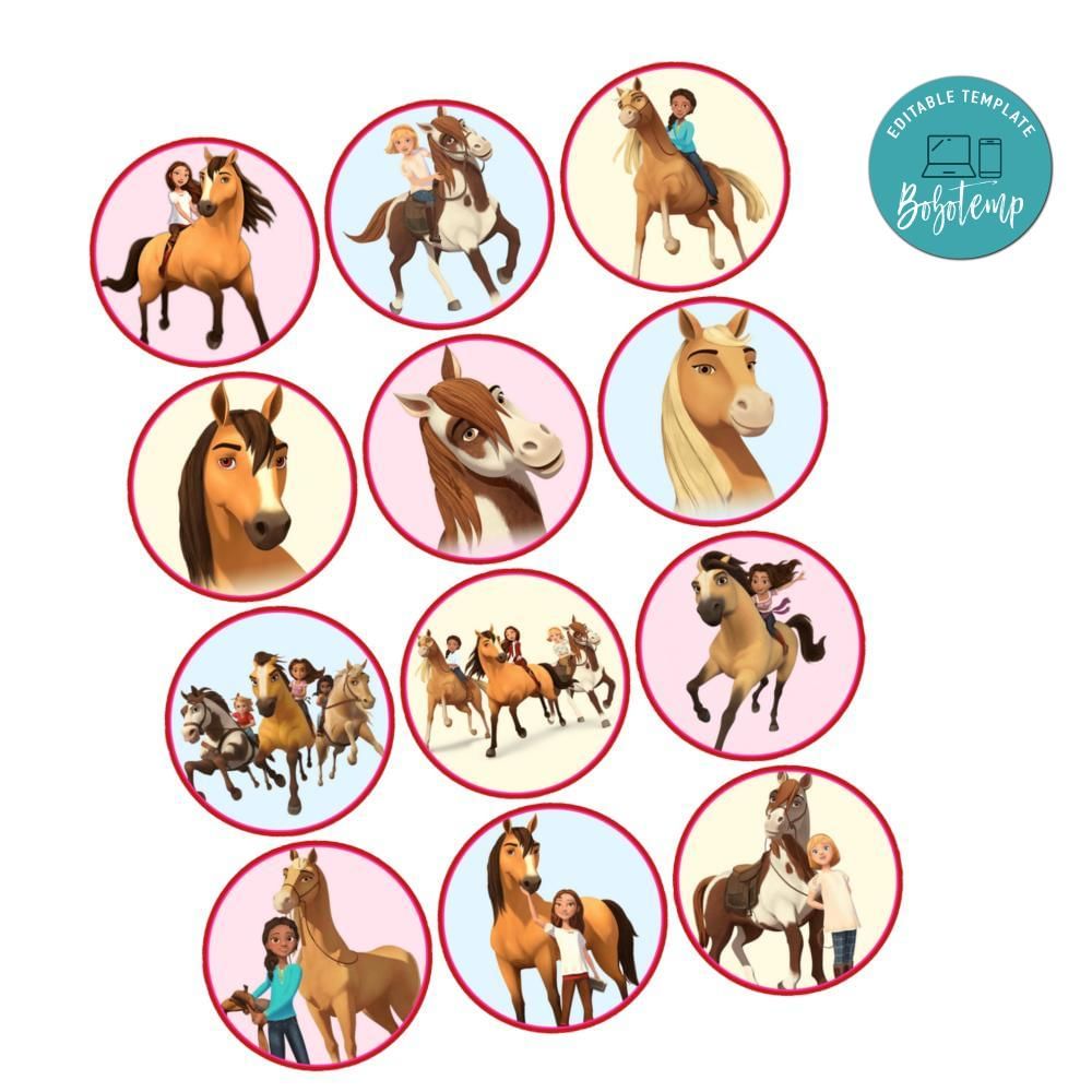 Spirit Riding Cupcake Toppers Template Printable Instant Download ...