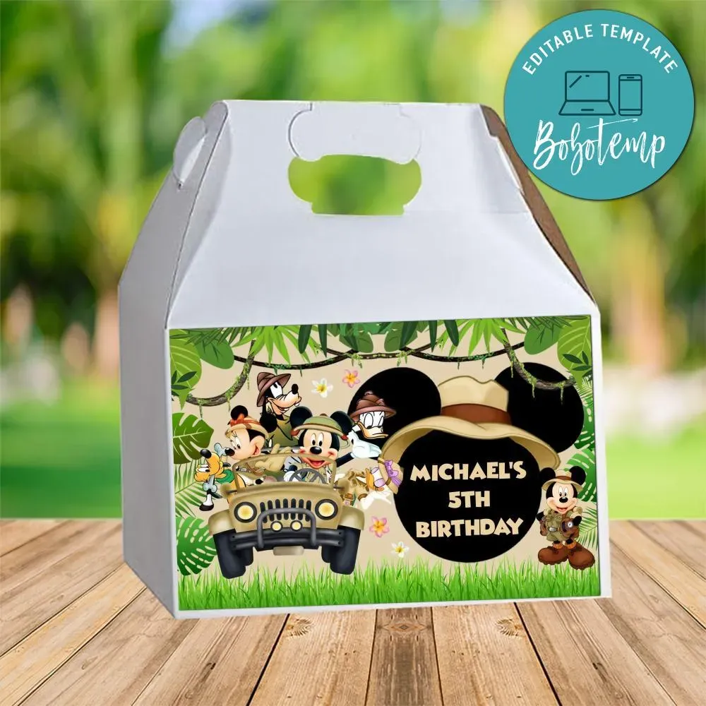Mickey Safari Gable Box Digital File Printable DIY | Bobotemp