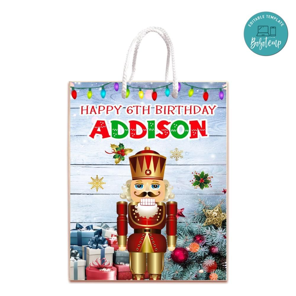 Christmas Nutcracker Gift Bag Label Template Printable DIY | Bobotemp