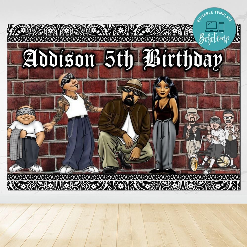 Cholo Birthday Backdrop Digital File Template | Bobotemp
