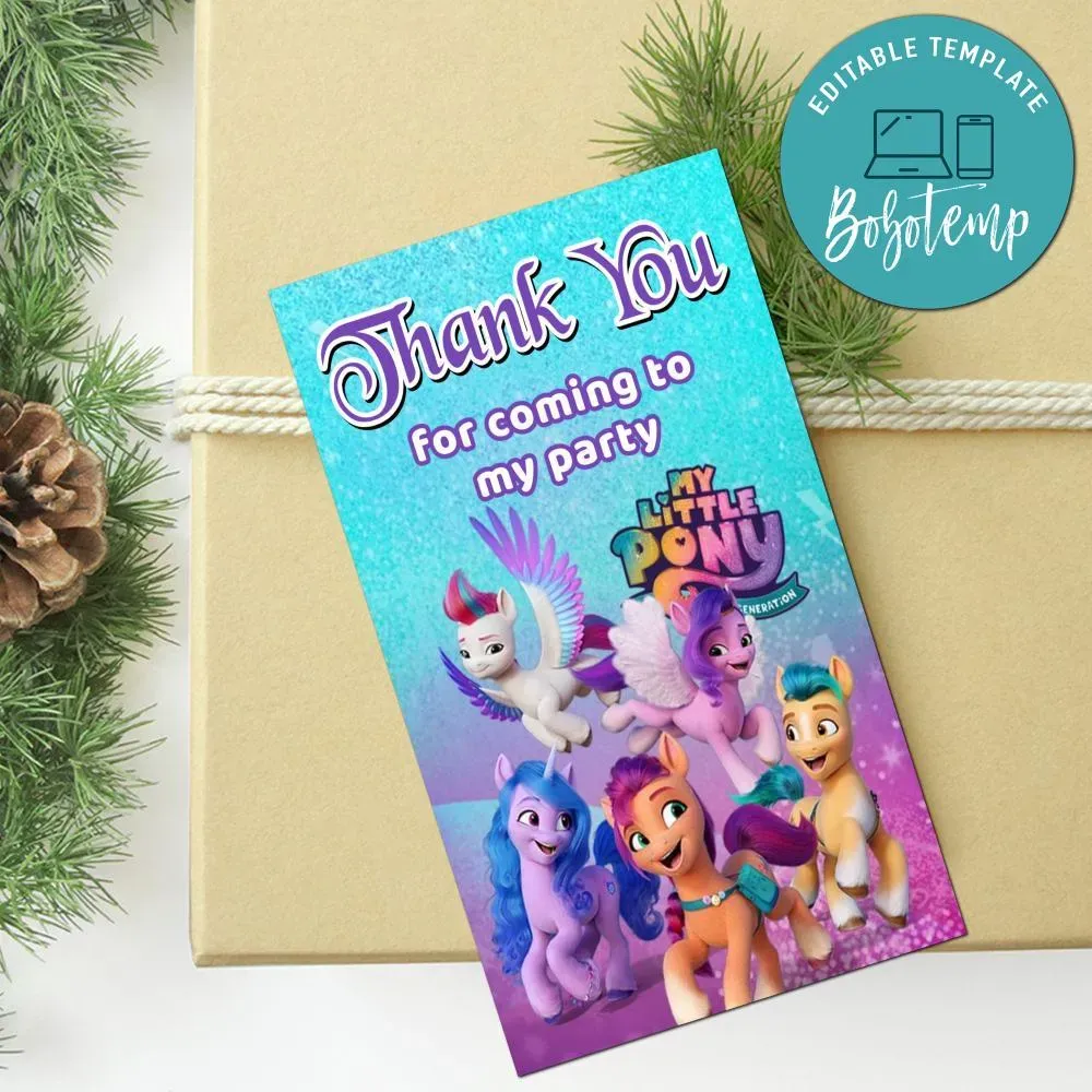My Little Pony A New Generation Thank You Tag Customizable Template ...