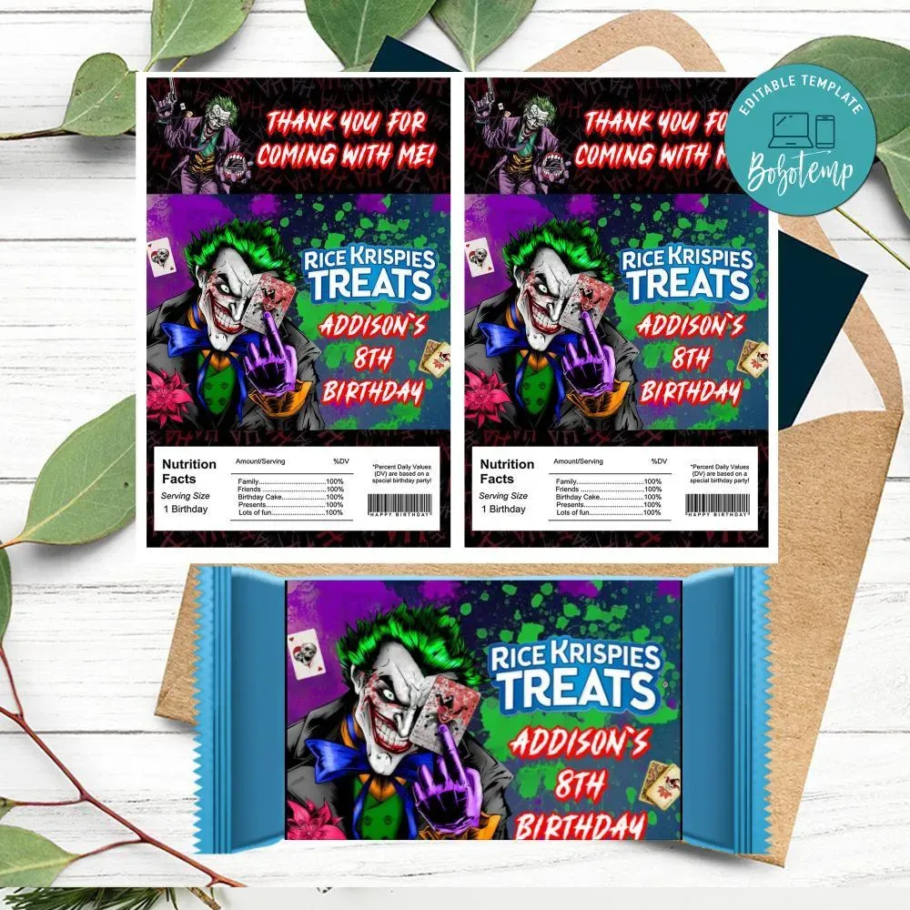 Joker Rice Krispies Treats Template Printable | Bobotemp
