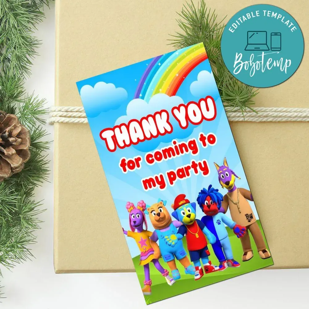 Doggyland Thank You Tag Customizable Template | Bobotemp