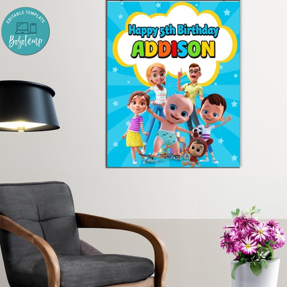 Looloo Kids Birthday Welcome Sign Digital File Printable DIY | Bobotemp