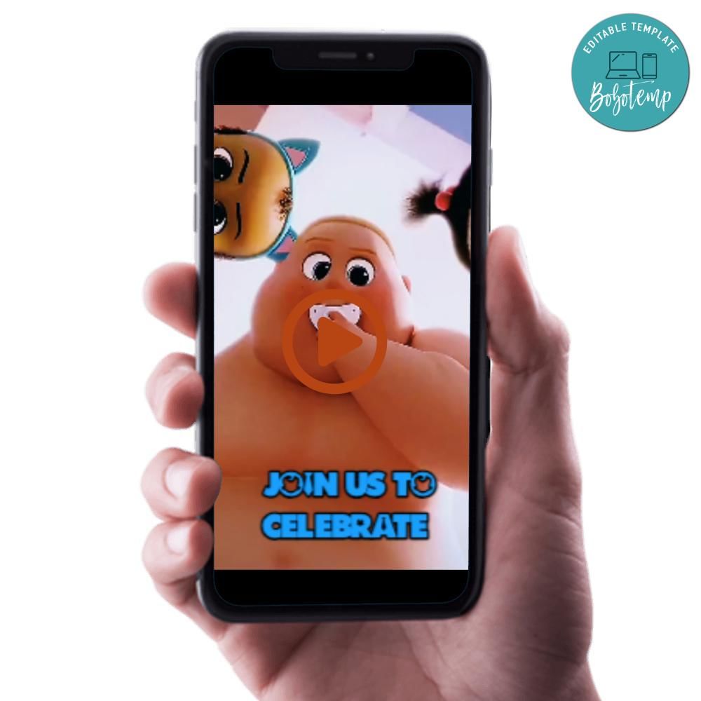 Jimbo boss baby Video Invitation Digital Template DIY | Bobotemp