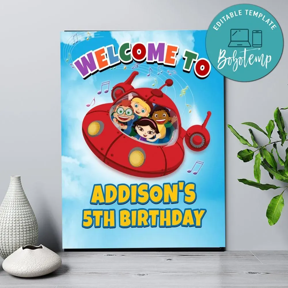 Little Einstein Birthday Welcome Sign Digital File Printable DIY | Bobotemp
