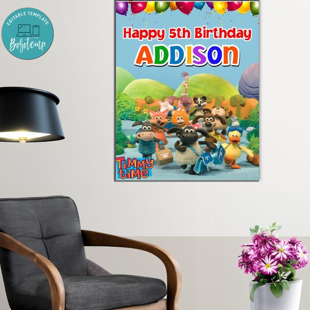 Timmy Time Birthday Welcome Sign Digital File Printable DIY | Bobotemp