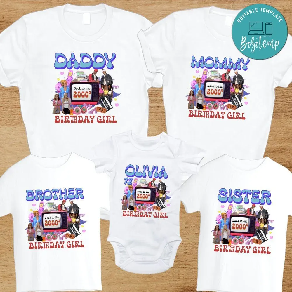 Early 2000s Family Birthday PNG file template | Bobotemp