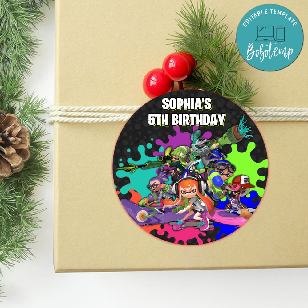 Splatoon Circle Sticker Template Customizable DIY | Bobotemp