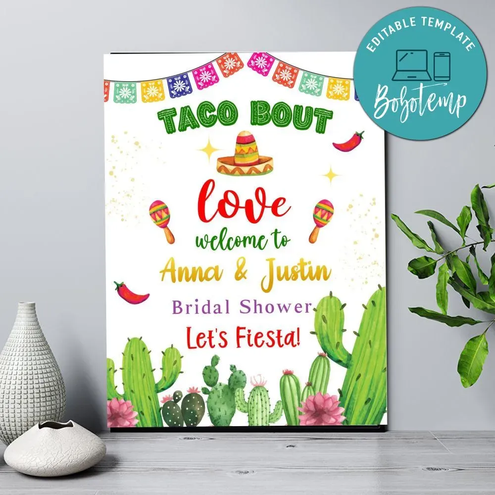 Fiesta Taco Bout Love bridal shower si Digital File Printable DIY | Bobotemp