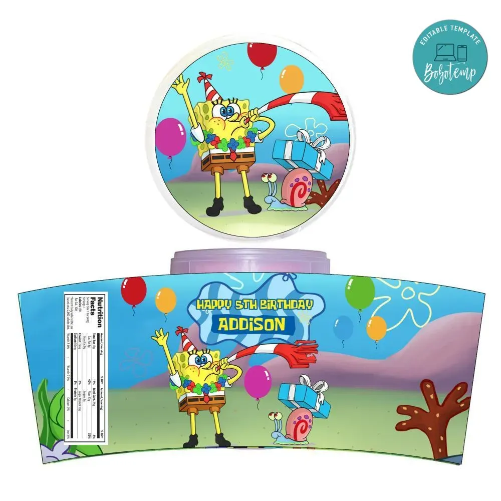 Spongebob Cotton Candy Label Template | Bobotemp