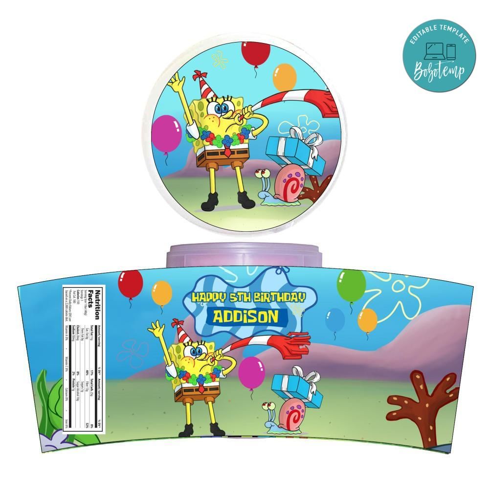 Spongebob Cotton Candy Label Template | Bobotemp