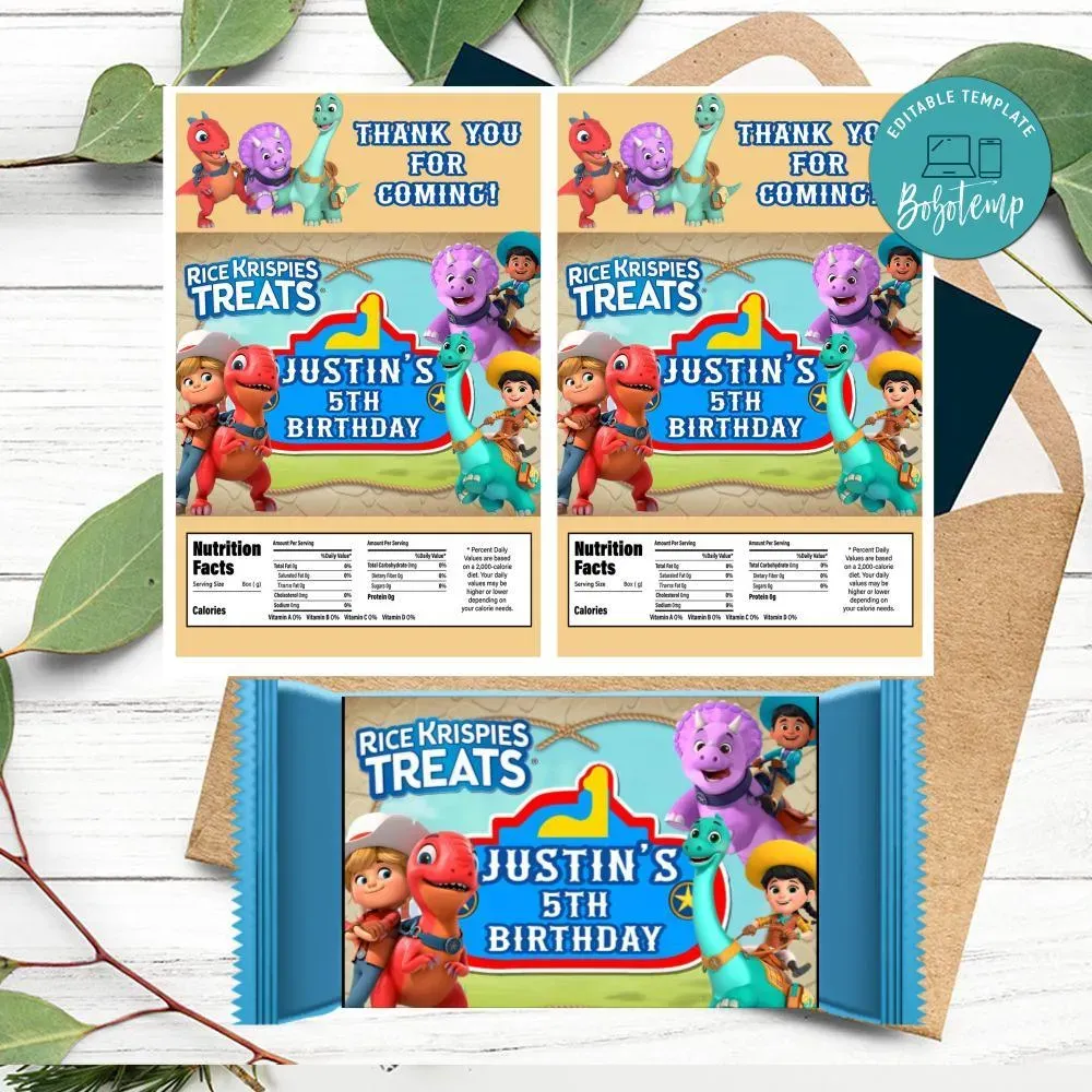 Dino Ranch Rice Krispies Treats Template Printable DIY | Bobotemp