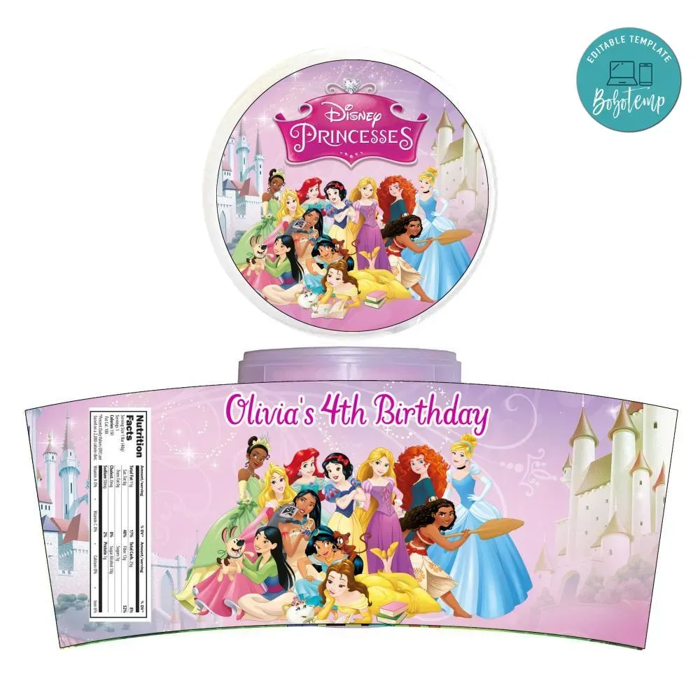 Disney Princess Cotton Candy Label Template | Bobotemp