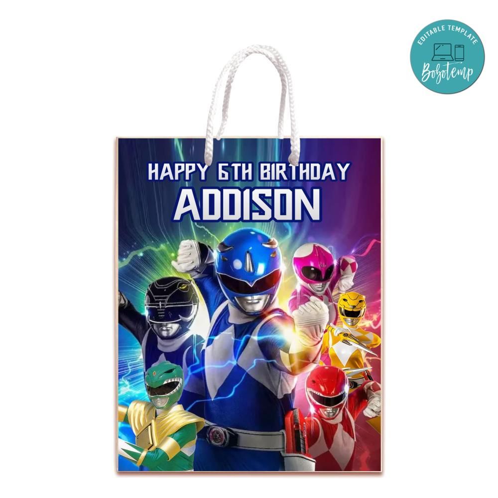 Power Rangers Gift Bag Label Template Printable DIY | Bobotemp