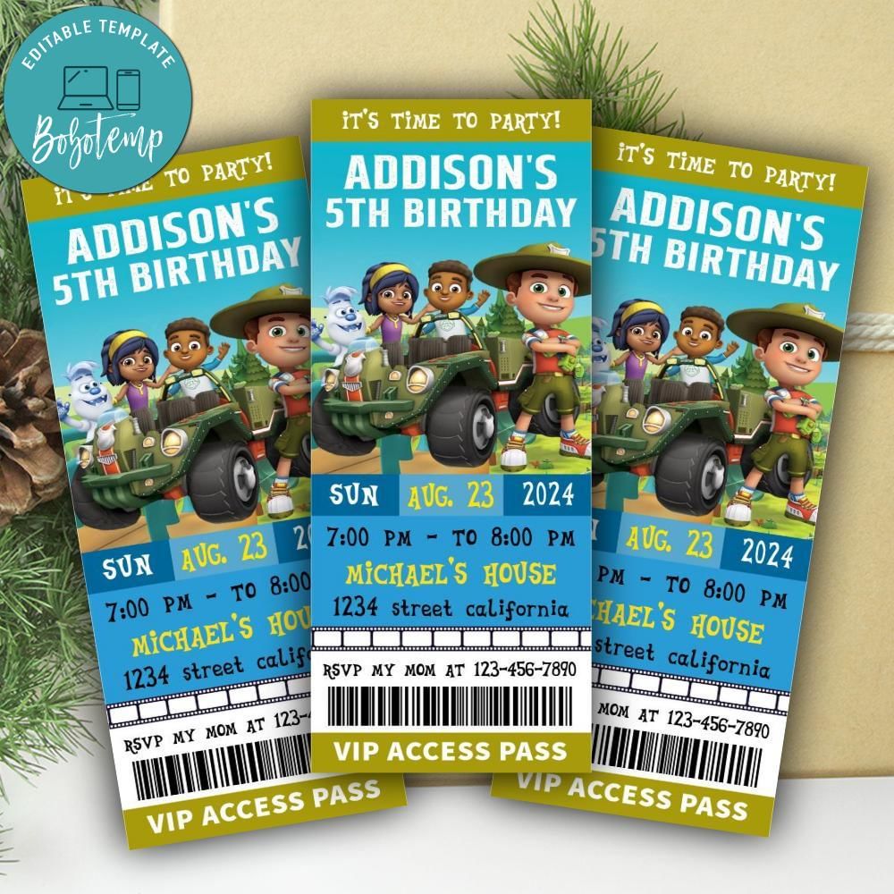 Ranger Rob Ticket Invitation Customizable Template | Bobotemp